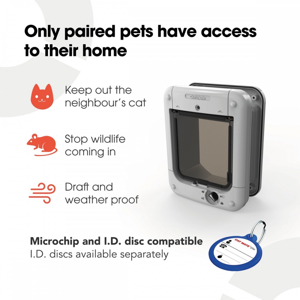 Cat Mate Microchip Cat Door 360 White PetMate