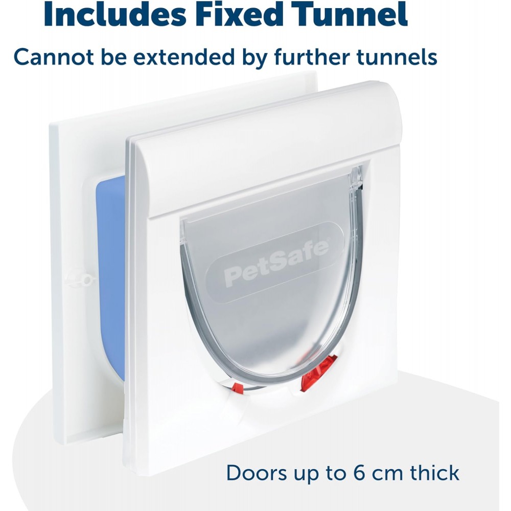 Staywell Magnetic 4 Way Locking Cat Flap Pet Door White 932