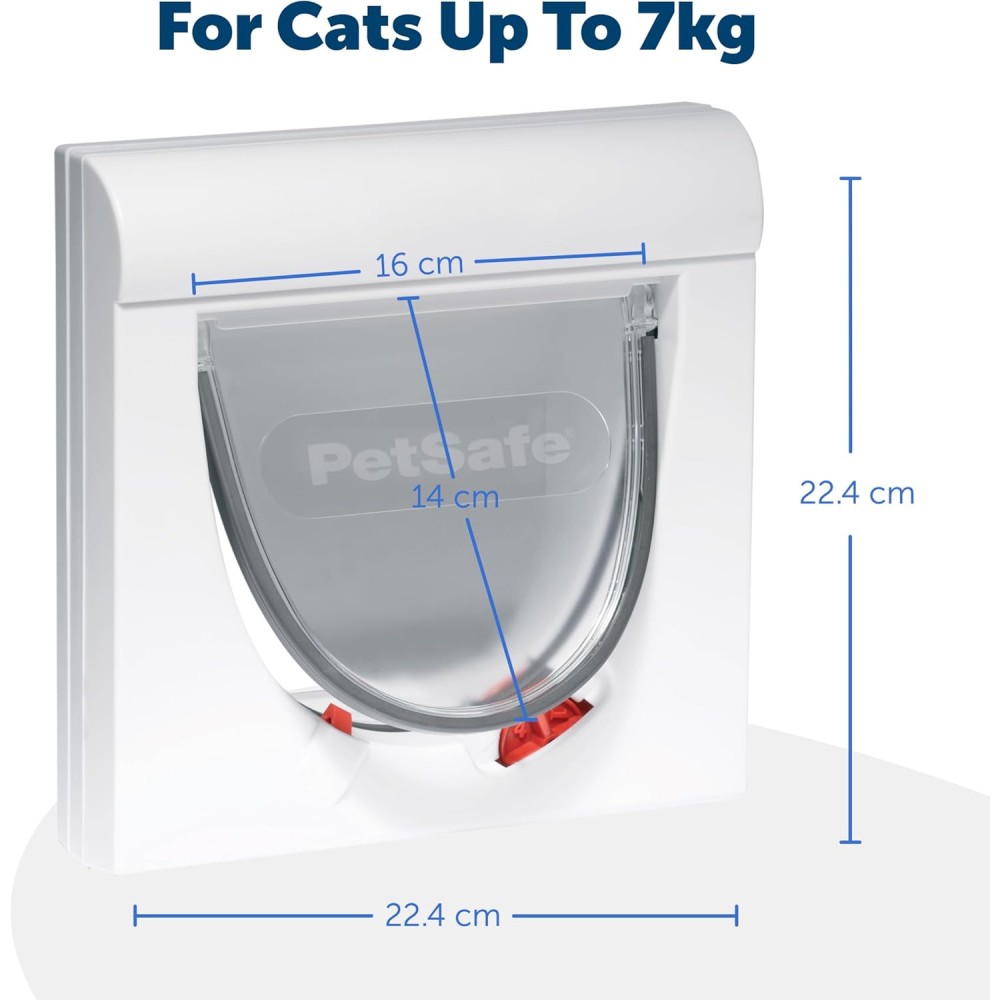 Staywell Magnetic 4 Way Locking Cat Flap Pet Door White 932