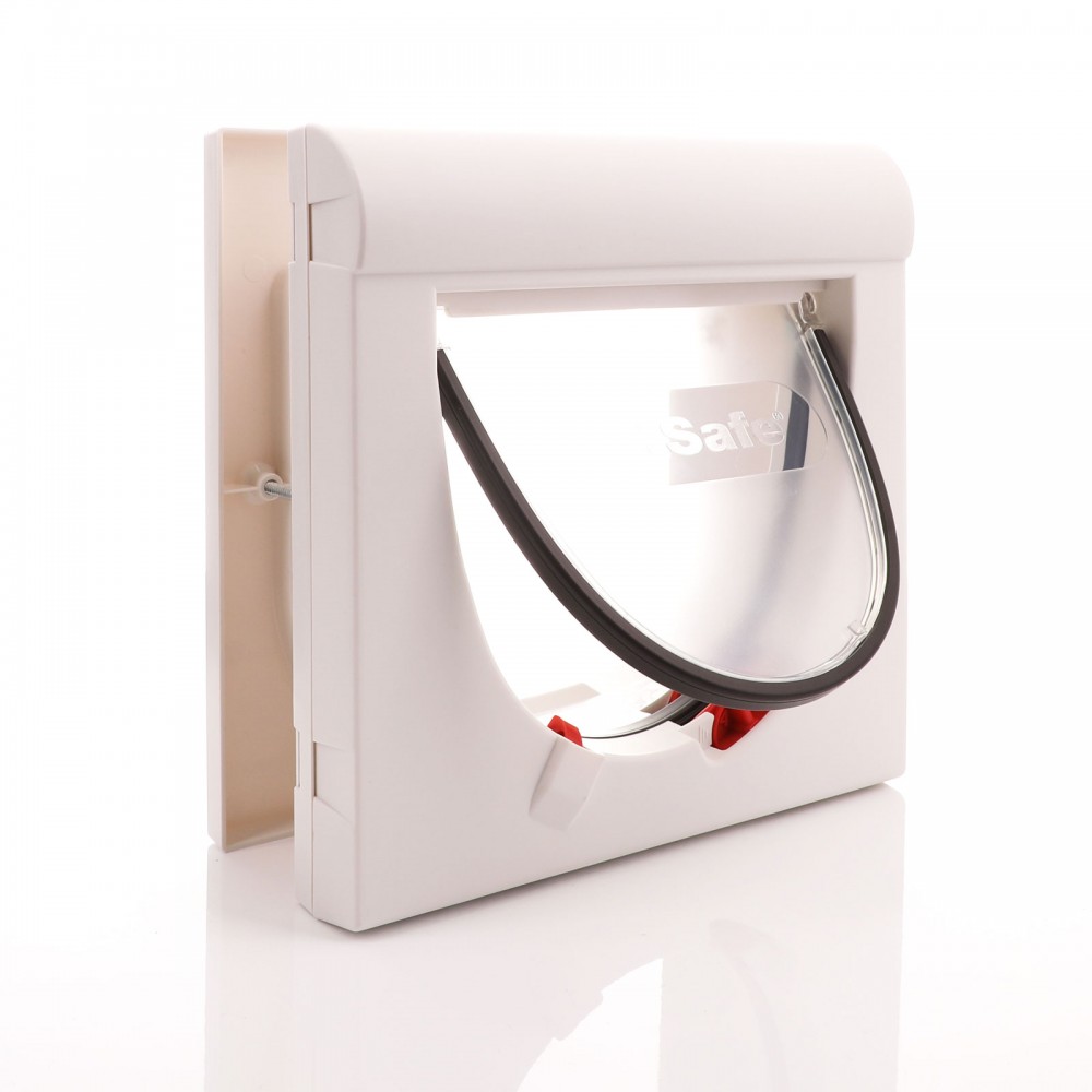 Staywell Magnetic 4 Way Locking Cat Flap Pet Door White 932