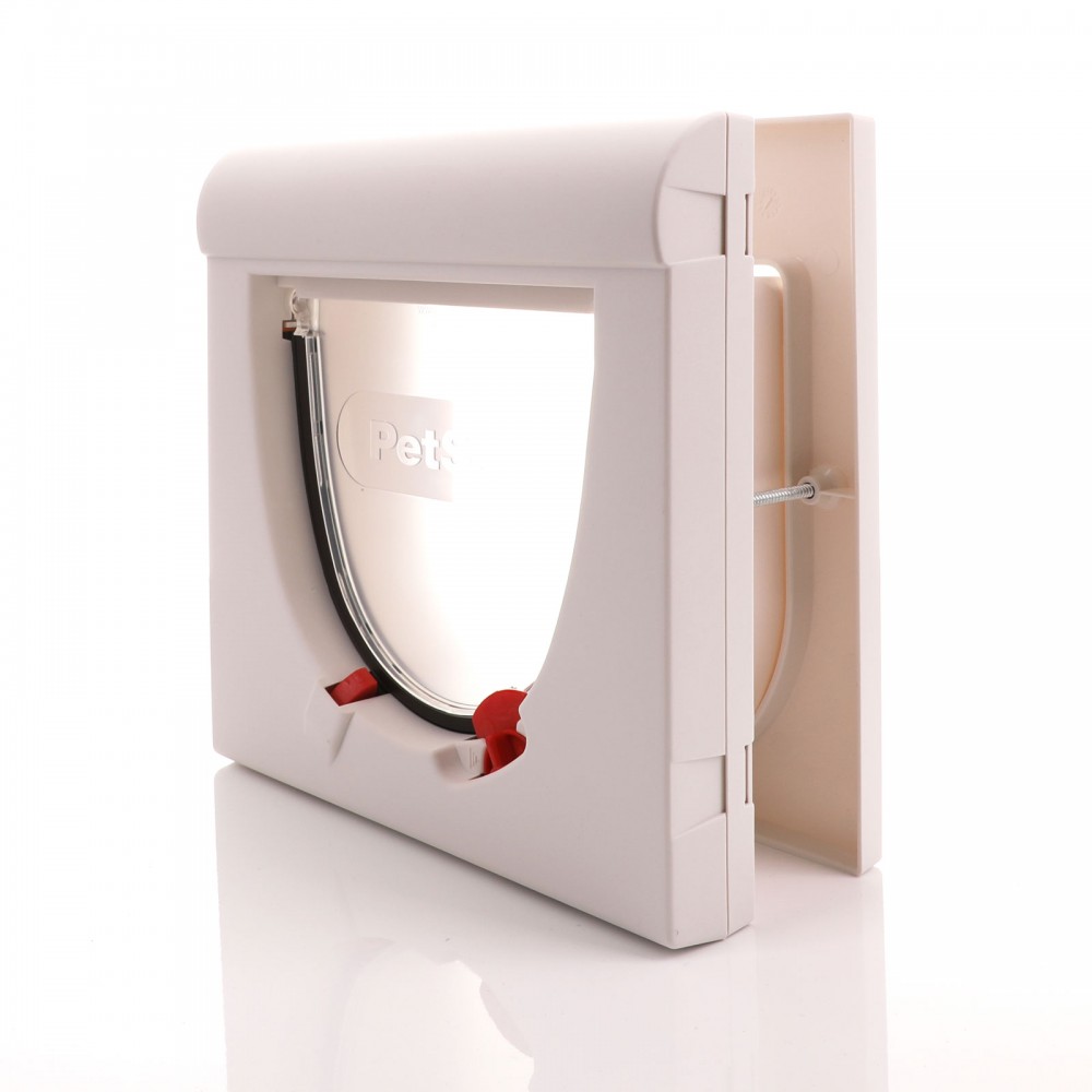 Staywell Magnetic 4 Way Locking Cat Flap Pet Door White 932
