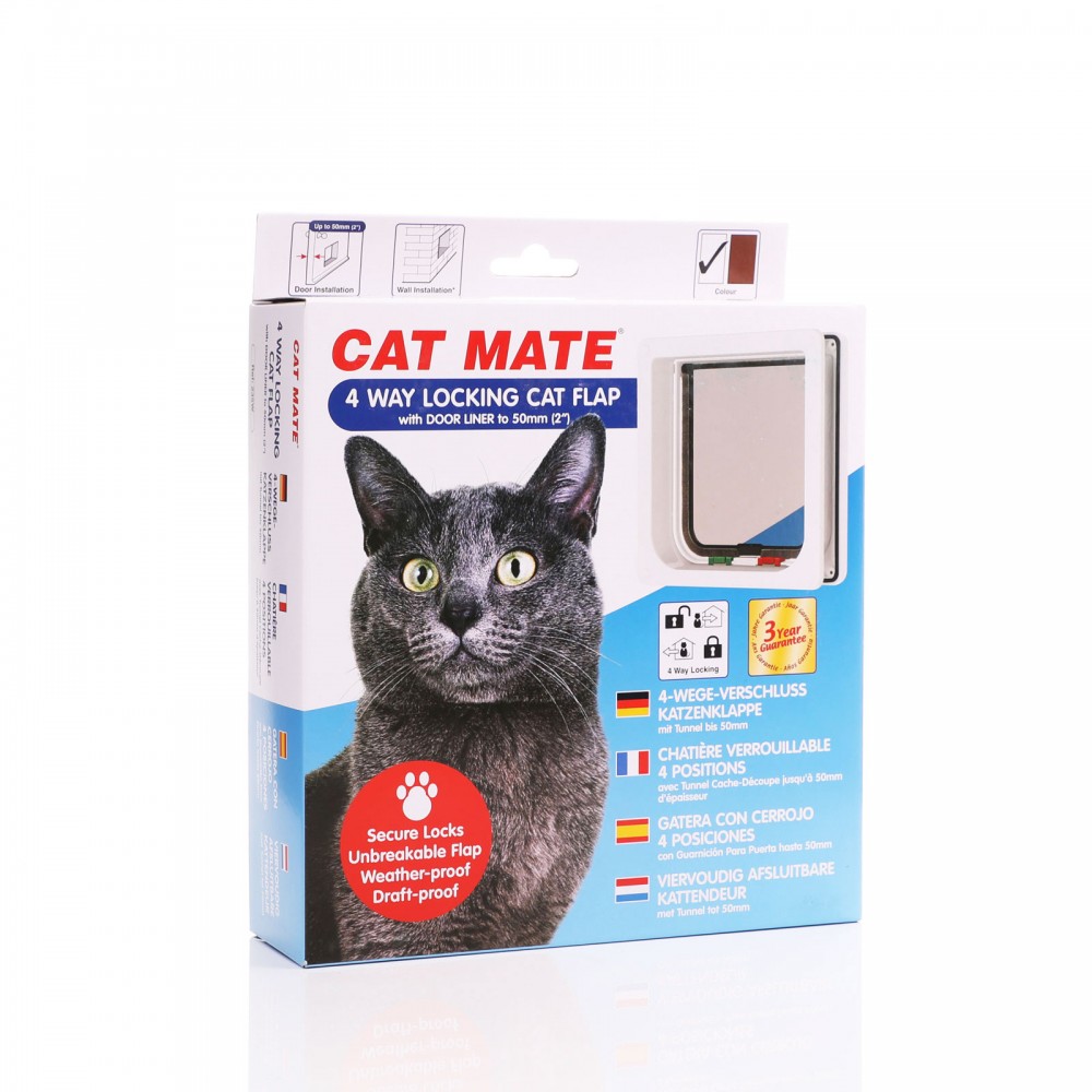 Cat mate 235w White - 4 Way Locking Cat Flap