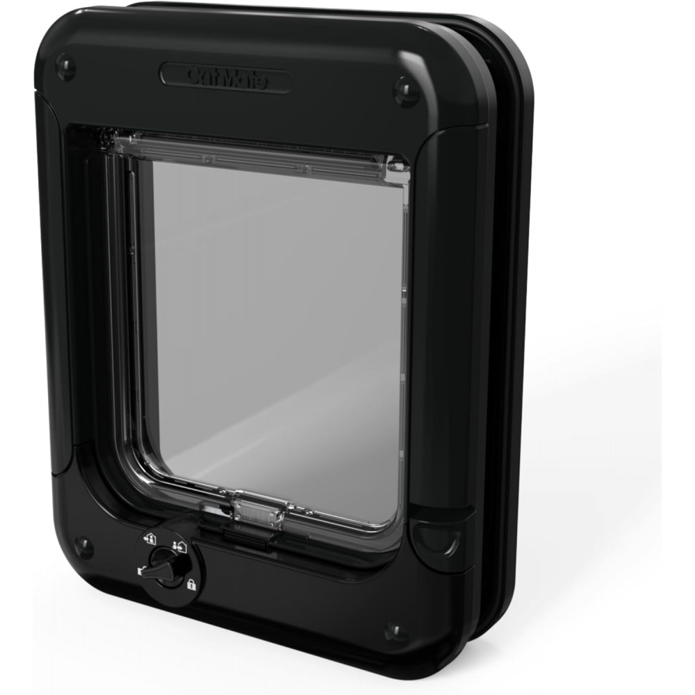 Cat Mate 358 Black Rotary Cat Flap – 4-Way Locking, Weatherproof & Silent