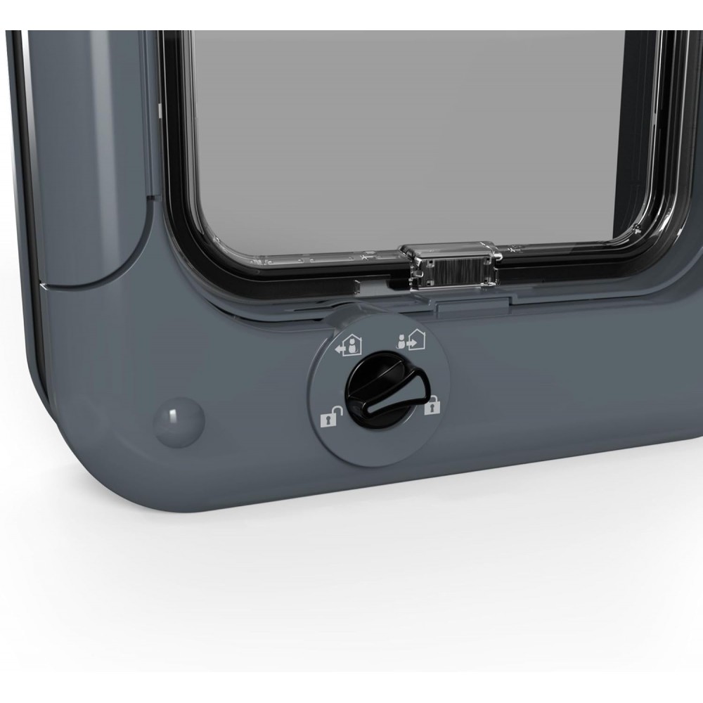Cat Mate Rotary 4-Way Locking Cat Flap – Secure & Durable (Grey)