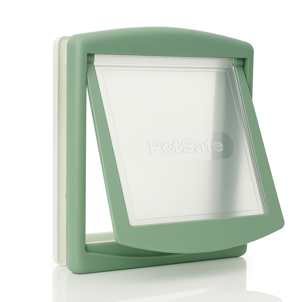 Chartwell & White Medium Dog Flap With Rigid Clear Flap.