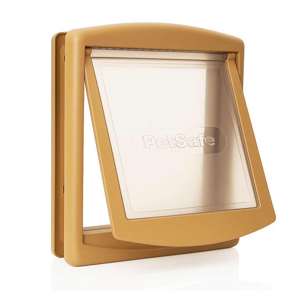 Irish Oak Medium Dog Flap With Rigid Clear Flap.